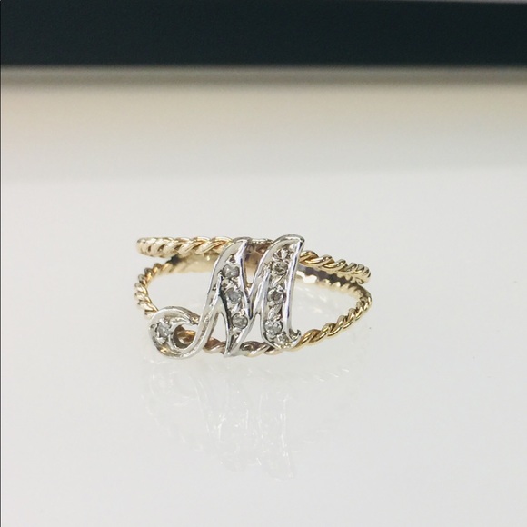 Vintage | Jewelry | Vintage 4k M Initial Ring | Poshmark